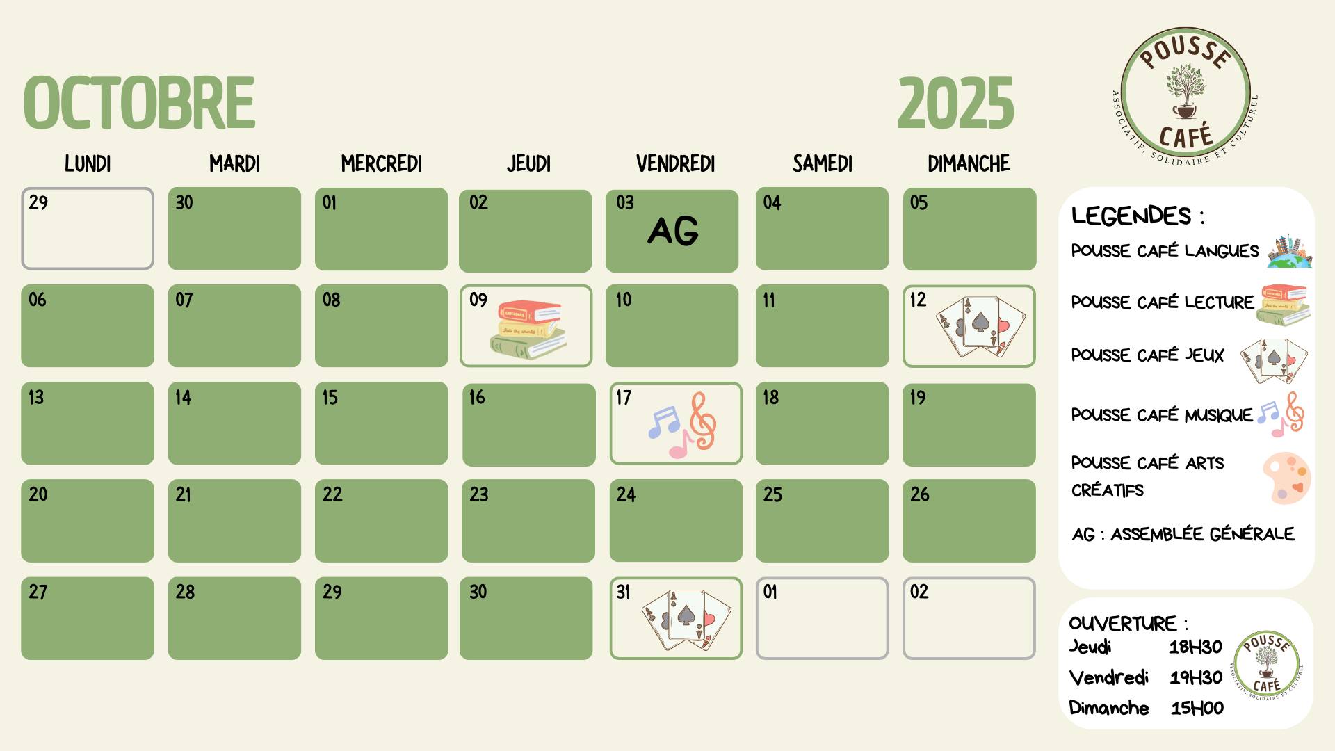 Assemblée générale et lancement de saison de la Pousse Café – Vendredi ...